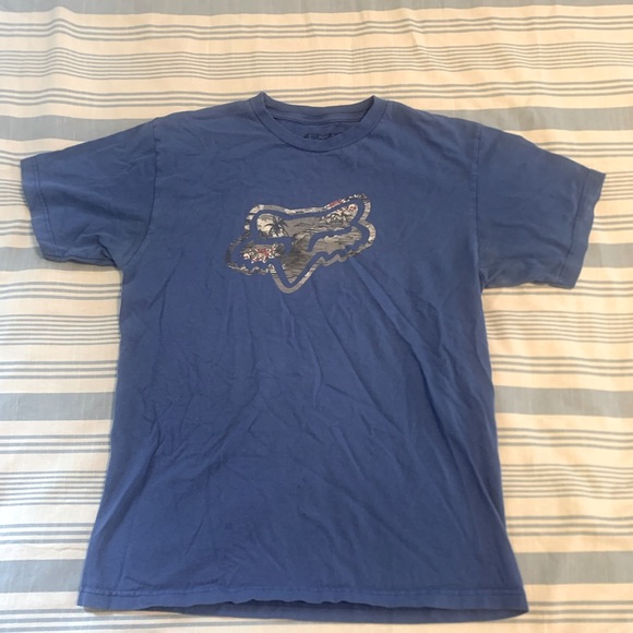 Fox | Shirts | Super Cool Blue Fox Racing T Shirt | Poshmark